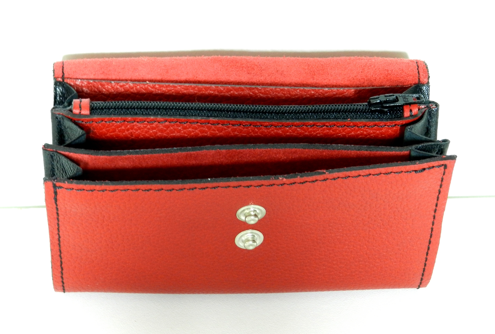 porte monnaie cuir rouge - Laura Descamps