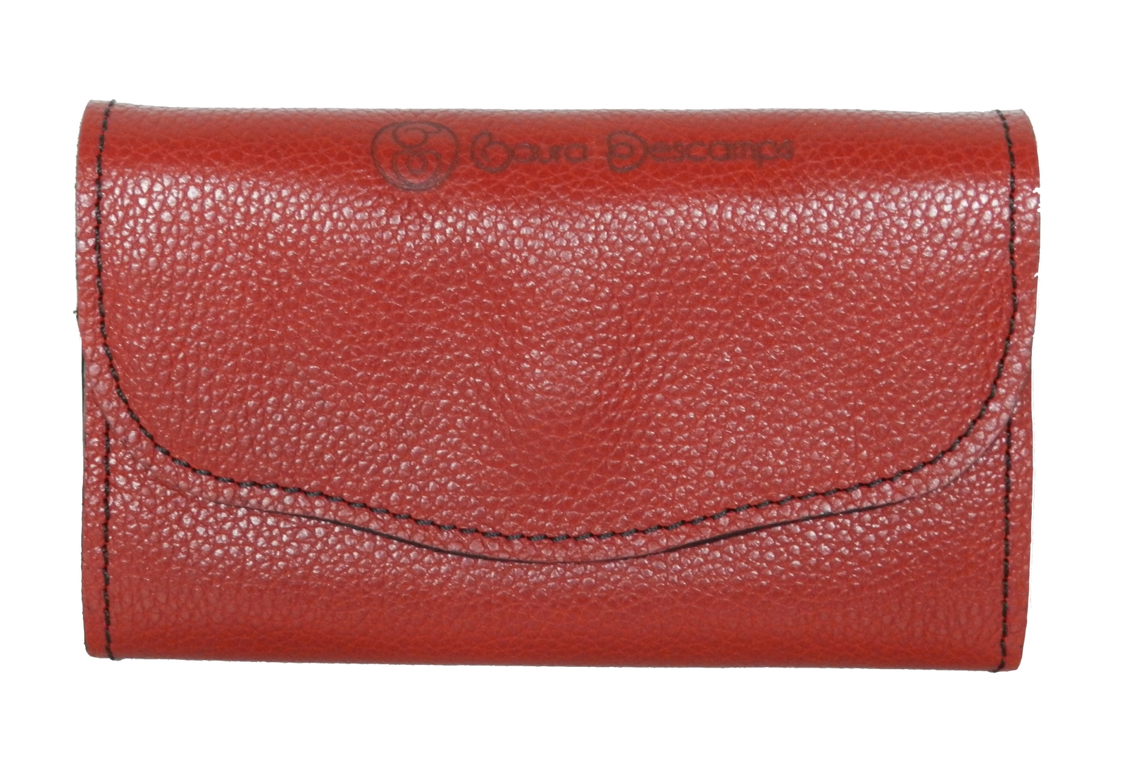 porte-monnaie-en-cuir-rouge-grainé - Laura Descamps